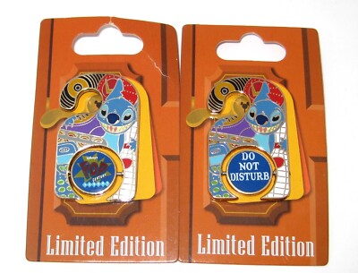 LE Disney Pin Stitch Do Not Disturb Sign Pop Century Resort Spinner ...