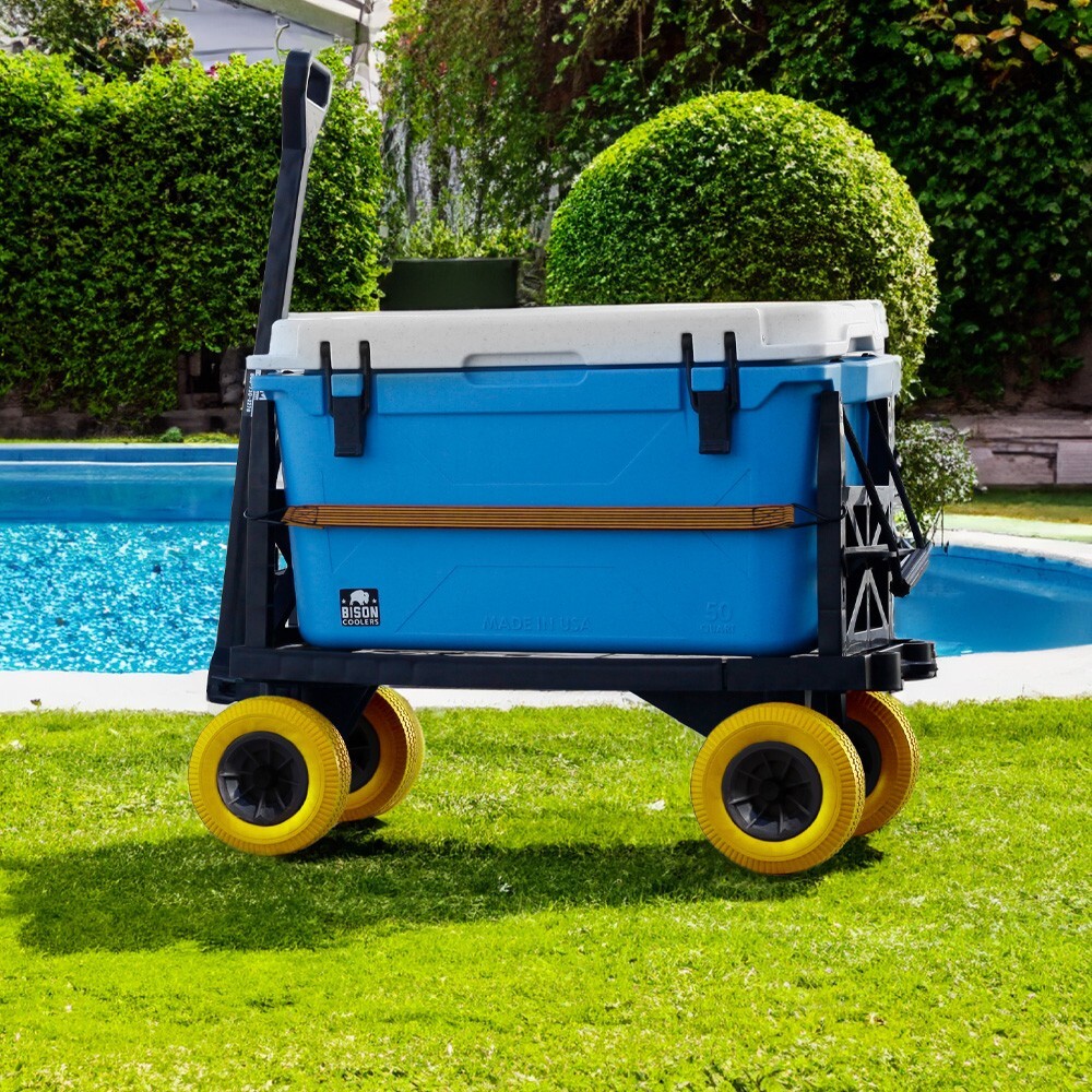 Outdoor Utility Wagon/Fishing Cart w/ Rod Holders & Multi-Terrain ...