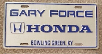 1997 GARY FORCE HONDA BOWLING GREEN KENTUCKY BOOSTER License Plate | eBay