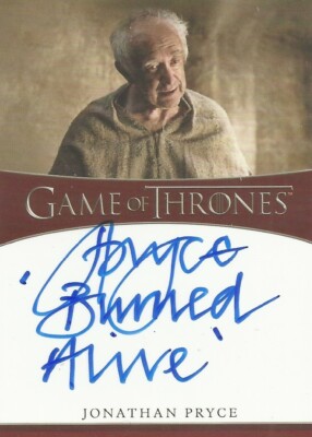 Game of Thrones Iron Ann S2: Jonathan Pryce "Burned Alive" Autograph ...