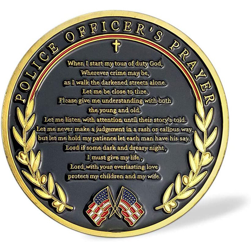 Law Enforcement Tribute Coin Thin Blue Line Police Challenge Coin - US ...