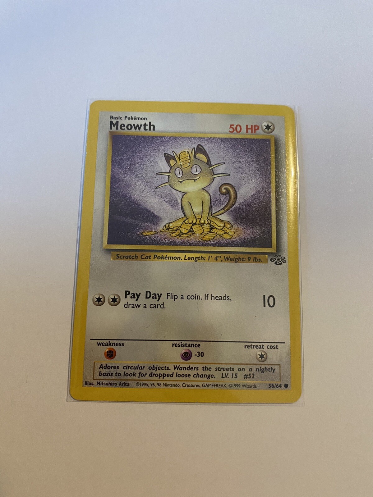 Meowth 56/64 1st Edition NM Near Mint Jungle Set Non-Holo Pokemon Card ...