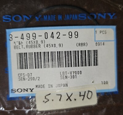 OEM SONY BELT 3-499-042-99 NOS Fit CFS-D7 SEN-290/2 LBT-V1000 SEN-301 ...