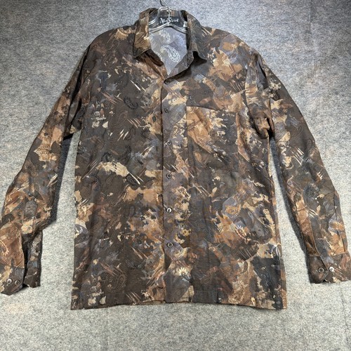 Vintage Alan Stuart Shirt Mens Medium Abstract Long Sleeve Button Made ...