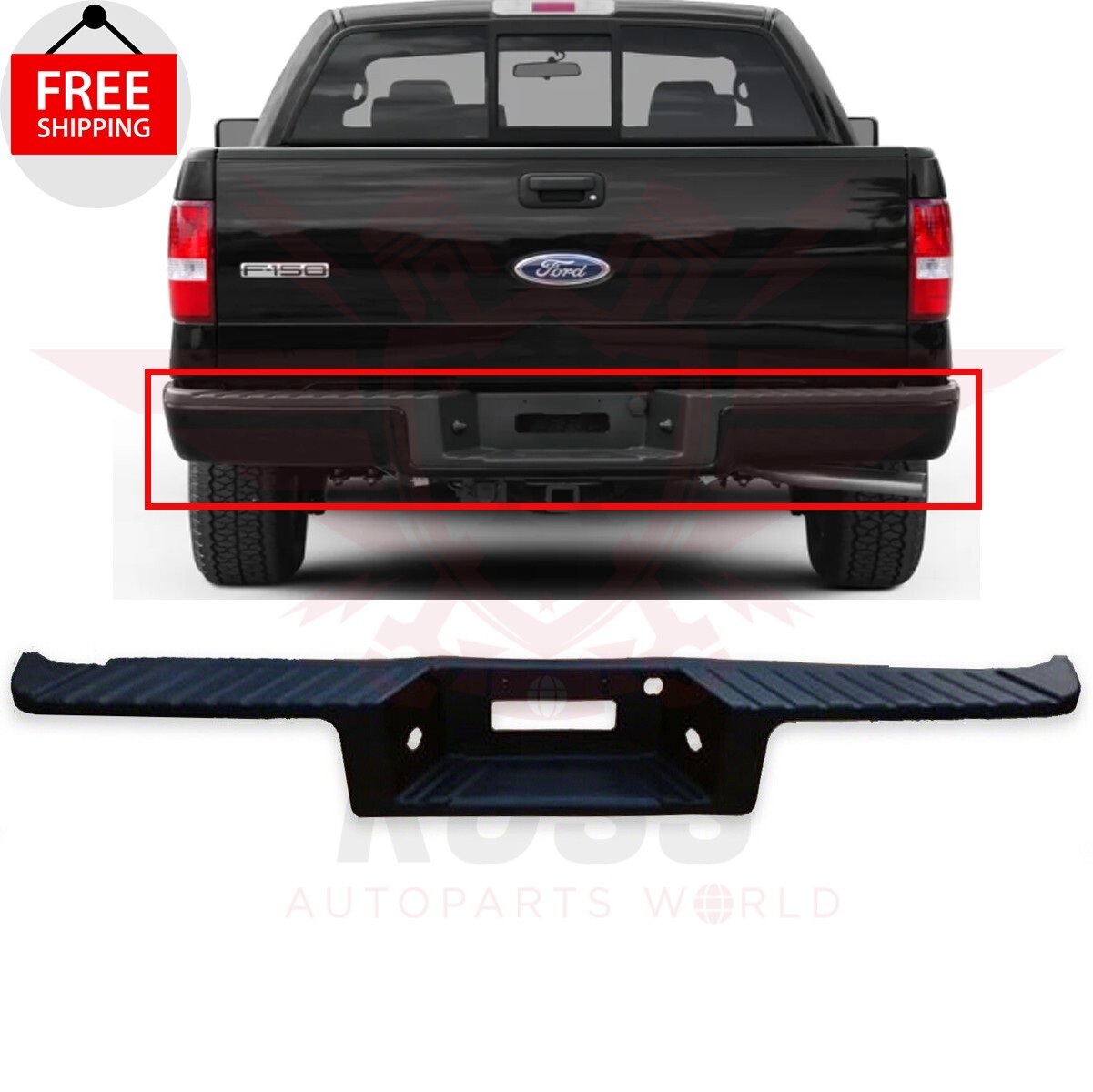 Fits 2004-2008 Ford F-150 Ford Rear Bumper Face Bar Step Pad Molding ...