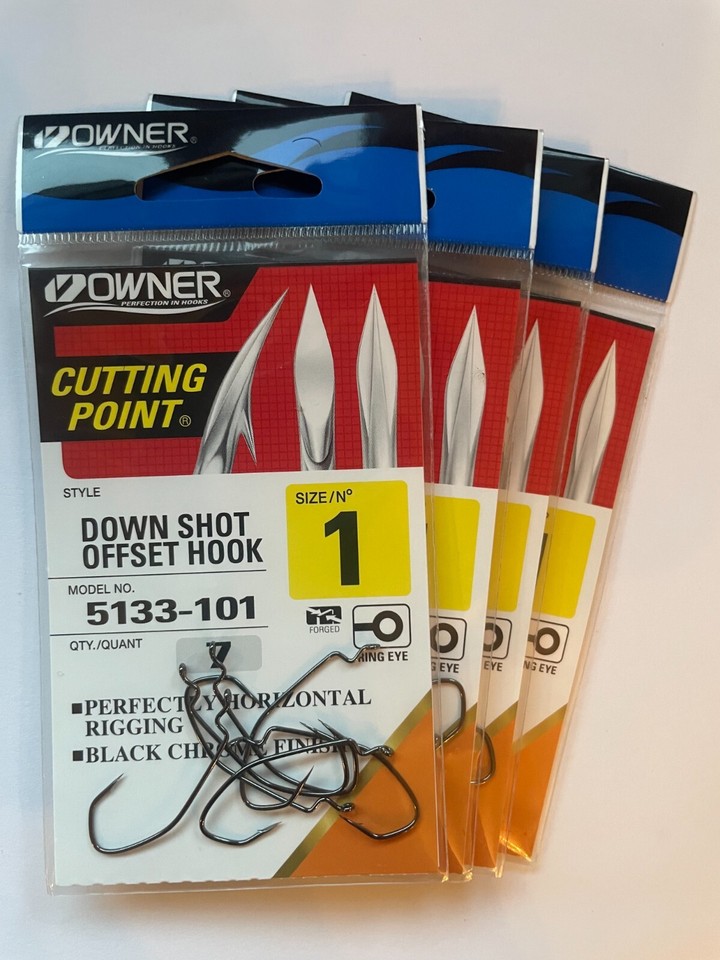 **1/2 OFF RETAIL** Owner 5133 Down Shot Offset - Drop Shot Hook - 4 ...