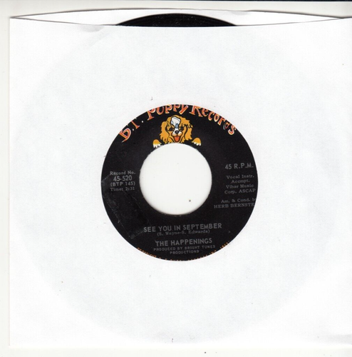 THE HAPPENINGS - SEE YOU IN SEPTEMBER - ORIGINAL B.T. PUPPY RECORDS 45 ...