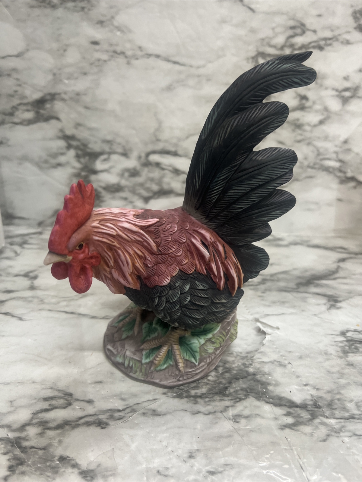 Chicken Rooster Statue Brightly Colored Made of Resin And Ceramic 8 ...