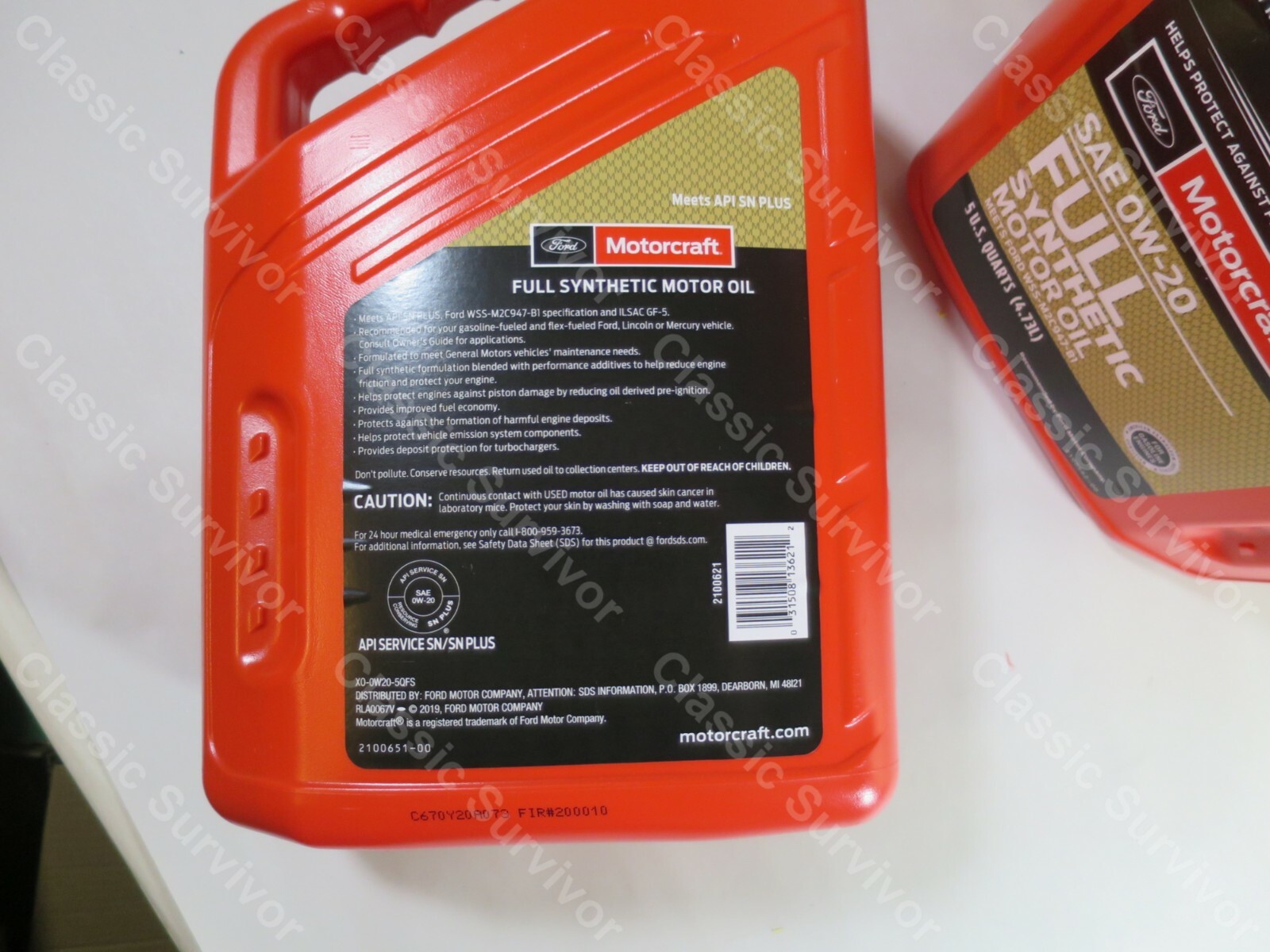 Motorcraft XO-0W20-5QSP SAE 0W-20 Premium Full Synthetic Motor Oil | eBay