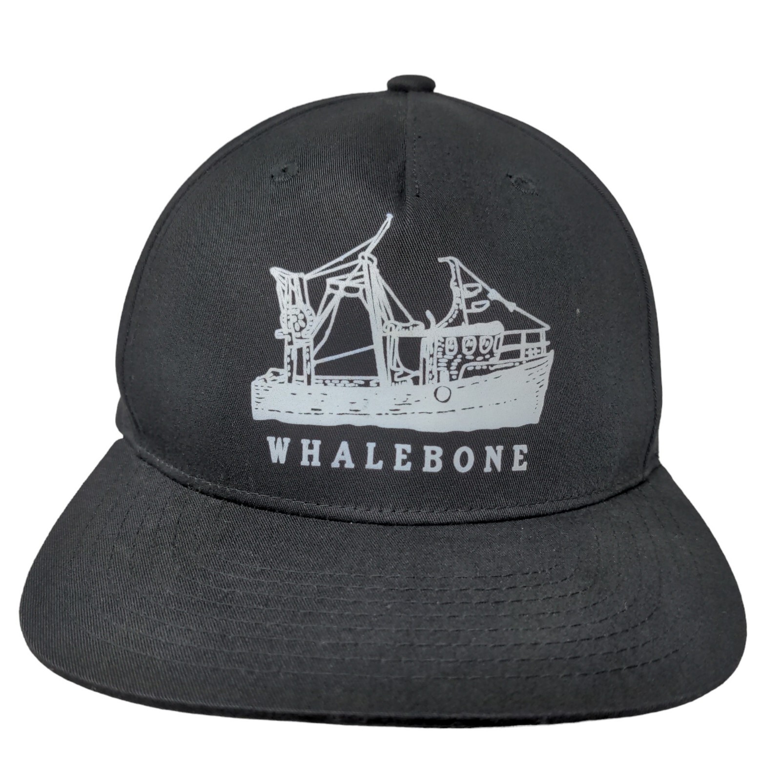 Whalebone Men's Snapback Hat Black Adjustable Graphic Boat Logo ...