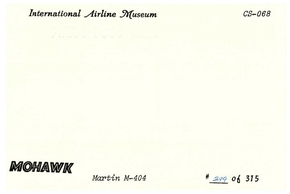 Mohawk Airlines Martin M-404 International Airline Museum Photo ...