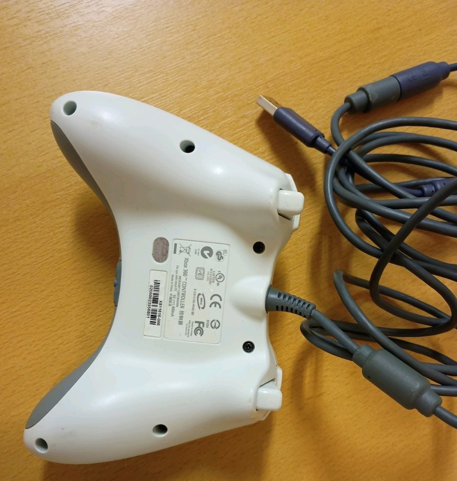 Official Microsoft Xbox 360 Wired Controller With Break Away Cable - White | eBay UK