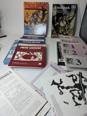 Trollpak Lot Chaosium Runequest 1982 1st ed Avalon Hill RPG Troll Pak ...