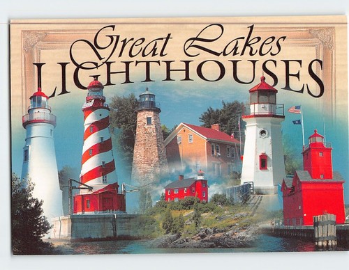 Postcard Great Lakes Lighthouses Michigan USA | eBay