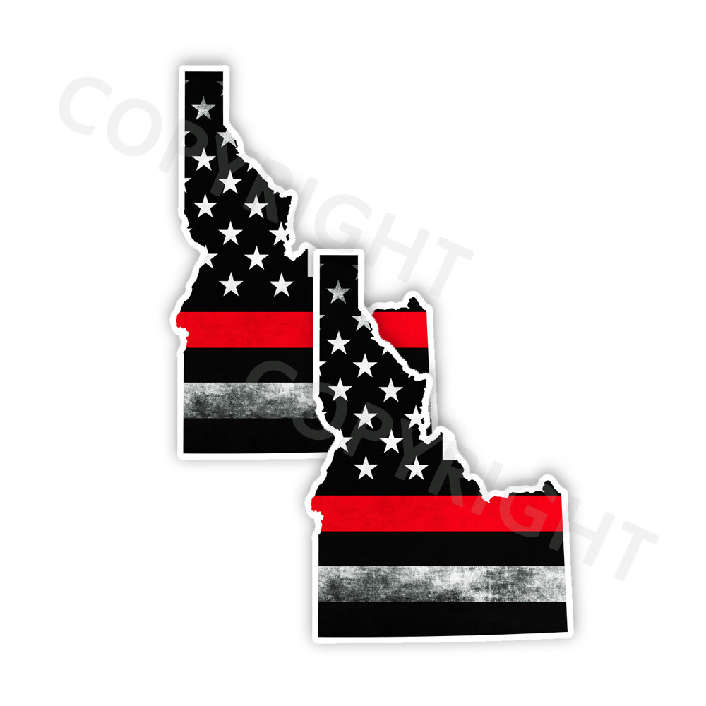 Thin Red Line Decal State Idaho window vinyl sticker Various Size ...