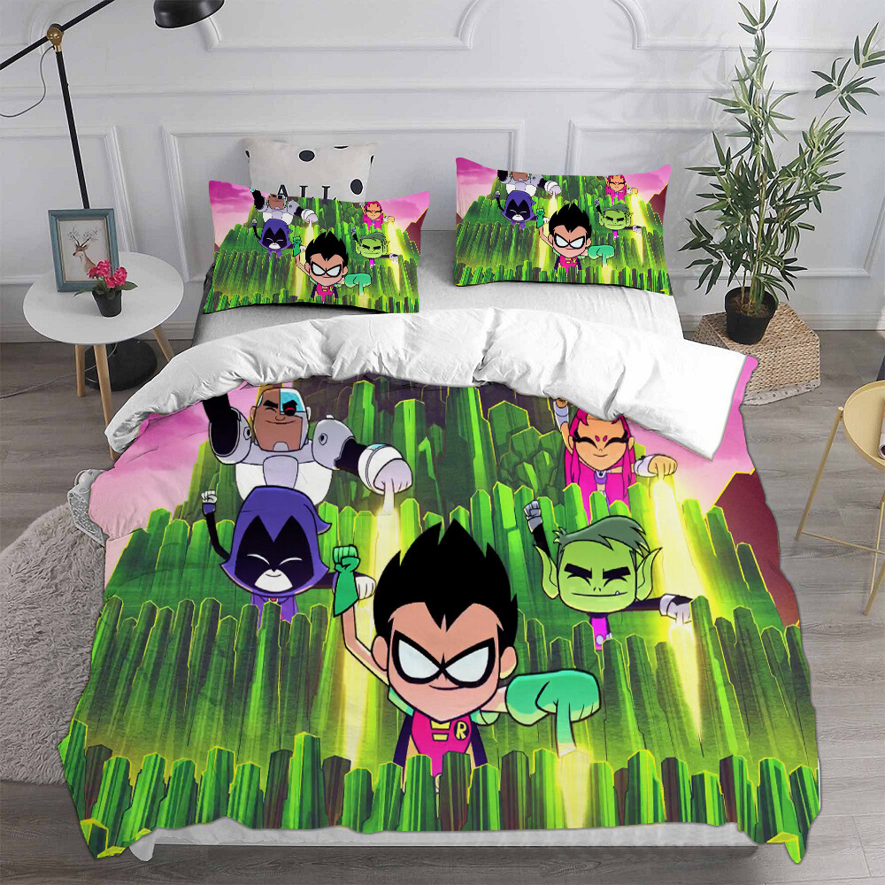 Teen Titans Robin Starfire Cyborg 3D Duvet Cover Bedding Set Pillowcase ...
