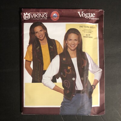 VOGUE Sewing Pattern #955/1 Viking Husqvarna Misses Vest SZ 6-22 Uncut ...