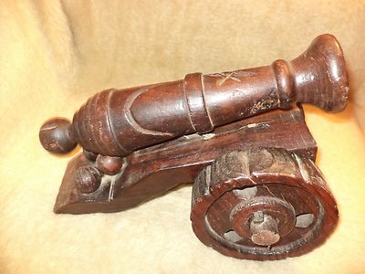 HAND MADE OLD ANTIQUE CANNON WOODEN MODEL | eBay