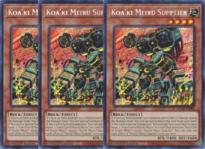 Yugioh - Koa'ki Meiru Supplier x 3 - 1st Edition Secret Rare NM - Free Holo Card | eBay