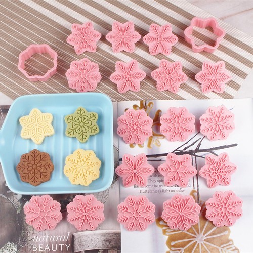 Cookie Cutter Stamper 9 PCS Embossing 3D Christmas Snowflake Shaped ...