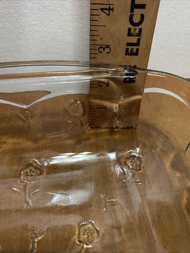 VTG Anchor Hocking Casserole Dish Savannah Clear Floral Glass Lasagna ...