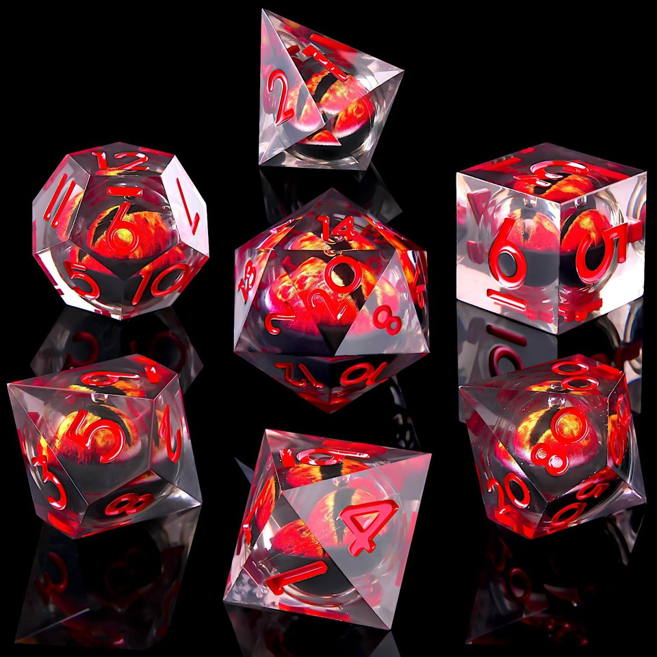 YEMEKO Beholder'S Eye DND Dice- Dragon Eye Liquid Core Sharp Edge ...