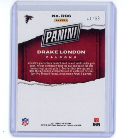 DRAKE LONDON 2022 Panini The National VIP Silver Pack Red /99 Falcons ...