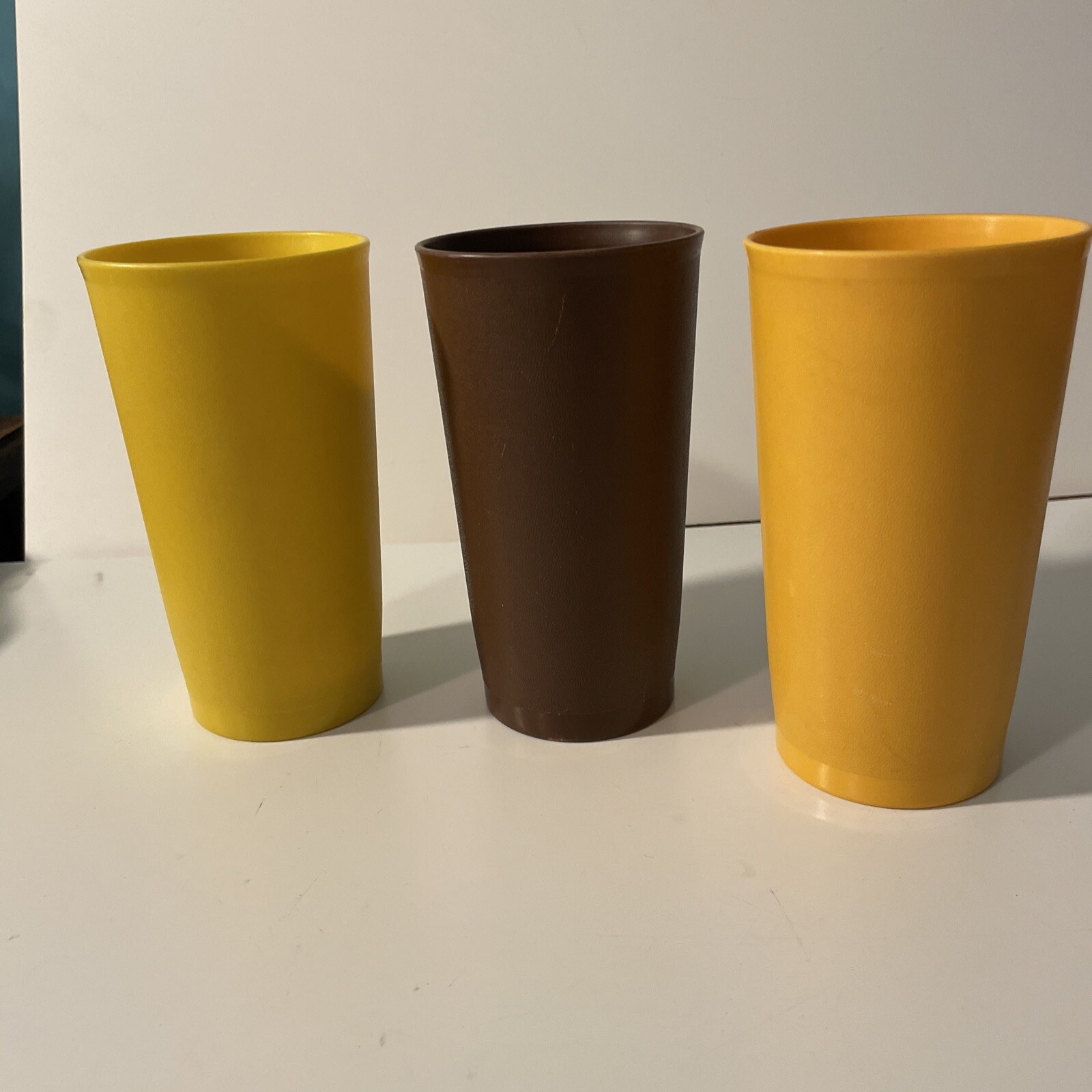 vintage tupperware 873 tumbler cups Fall Harvest Color Brown Yellow Set ...