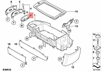 Genuine BMW E65 E66 E67 Front Center Console Armrest Lock OEM ...