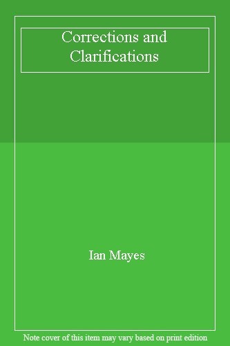 Corrections and Clarifications By Ian Mayes | eBay