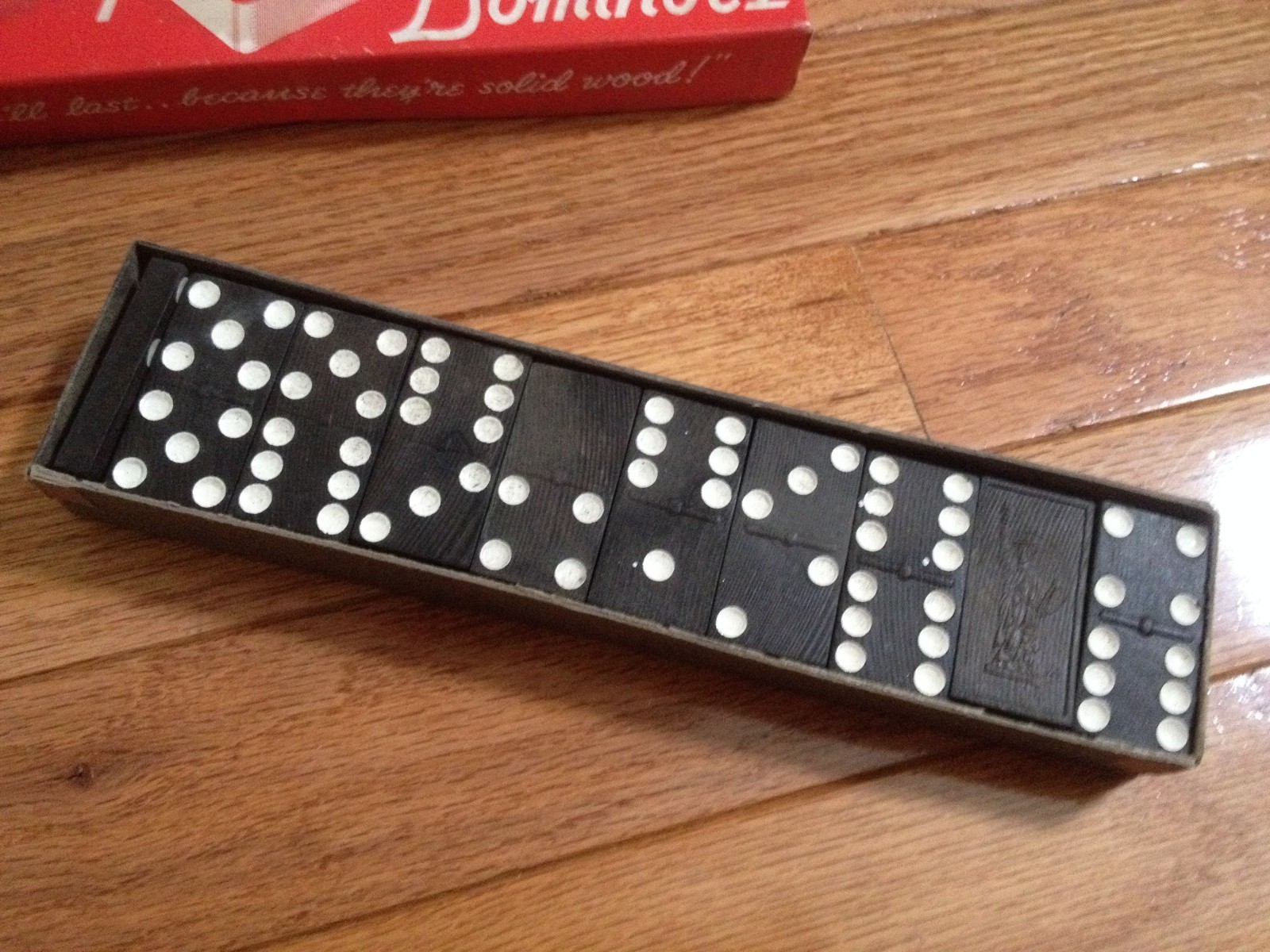 vintage wooden Del Rey dominoes, Made in USA, a product of Embossing Co ...