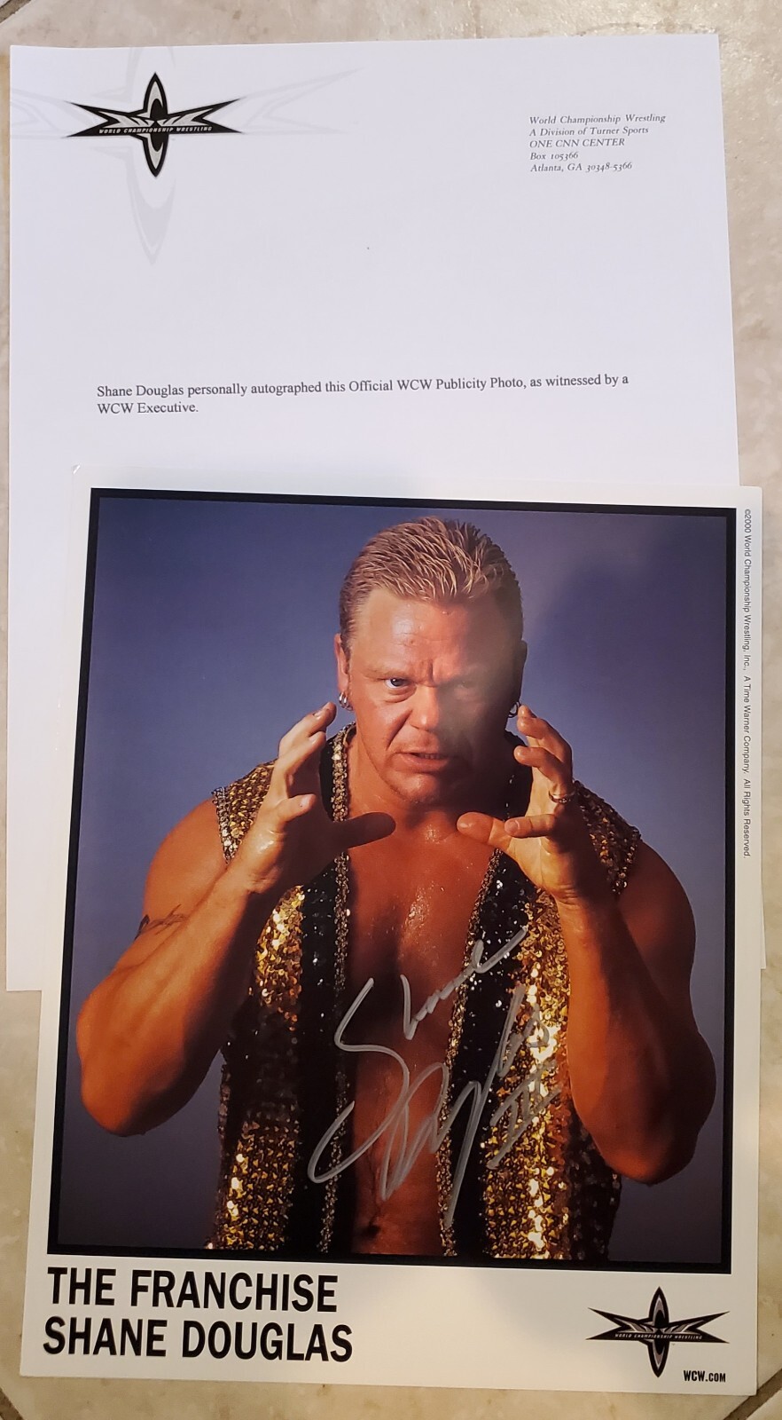 SHANE DOUGLAS ORIGINAL WCW 8X10 PROMO PHOTO SIGNED WCW LOA VERY RARE ...