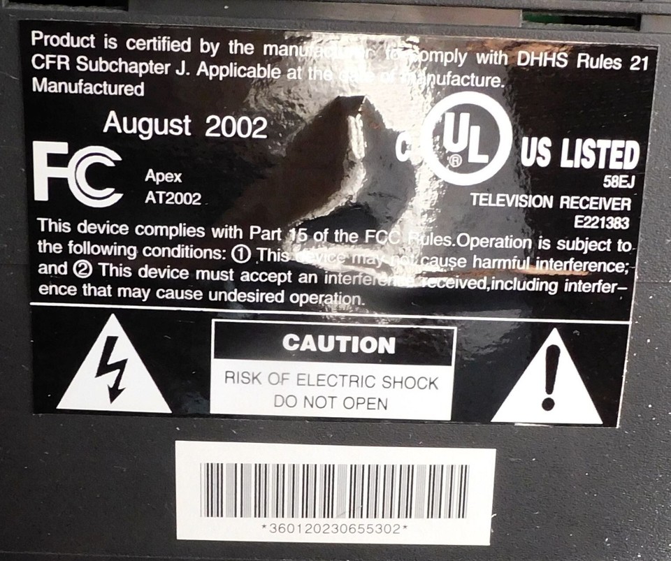 Vintage APEX 20" CRT TV AT2002, Retro Gaming, No Remote, *Local Pickup ...