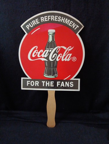 70's Coca Cola Pure Refreshment For The Fans Coke Bottle Wood Hand Fan ...