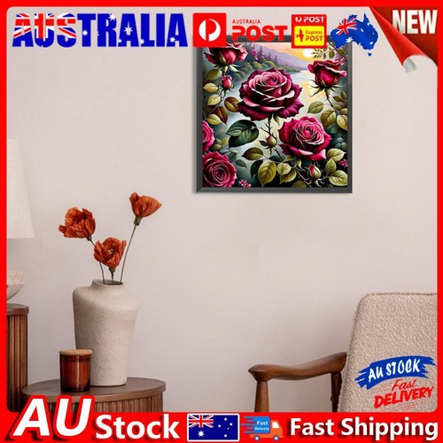 5D DIY Full Round Drill Diamond Painting Roses by the Lake Kit Home ...