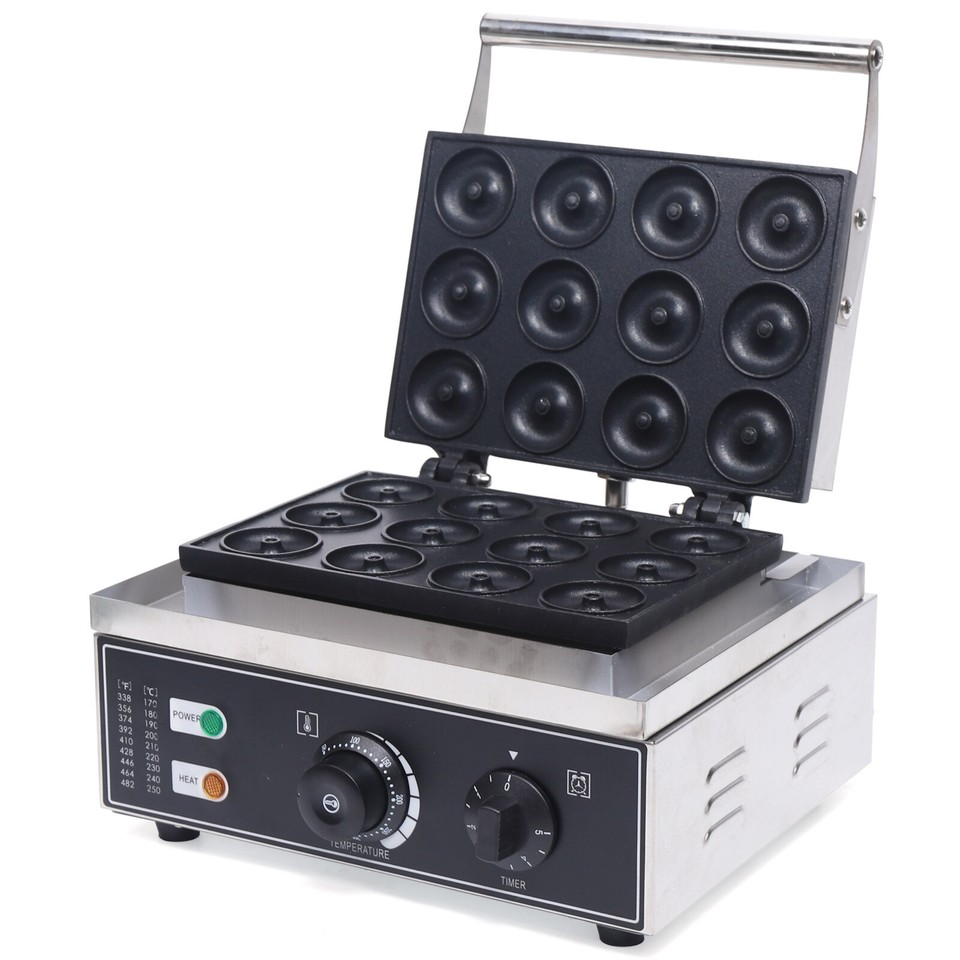 12 Löcher 1500W Antihaft Waffelmaschine Elektrische Doughnut Baker ...