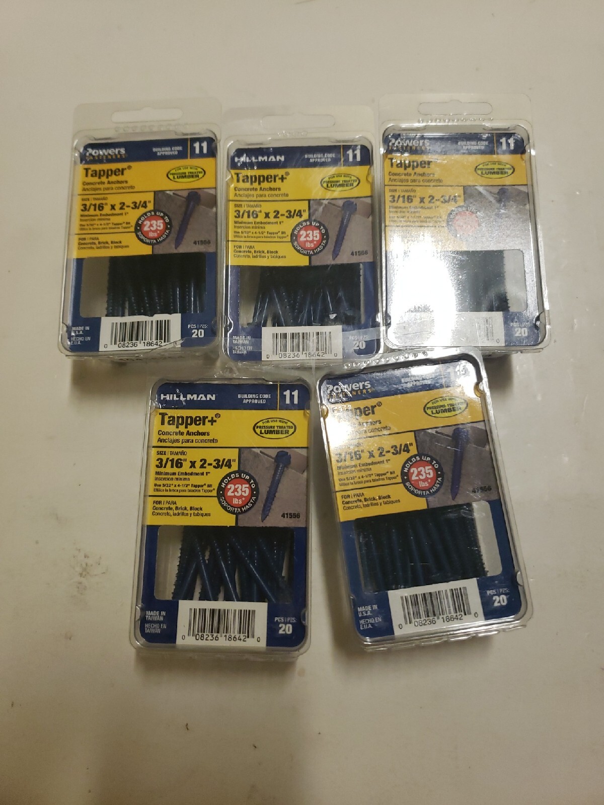 Hillman 41556 Tapper Concrete Anchors | eBay