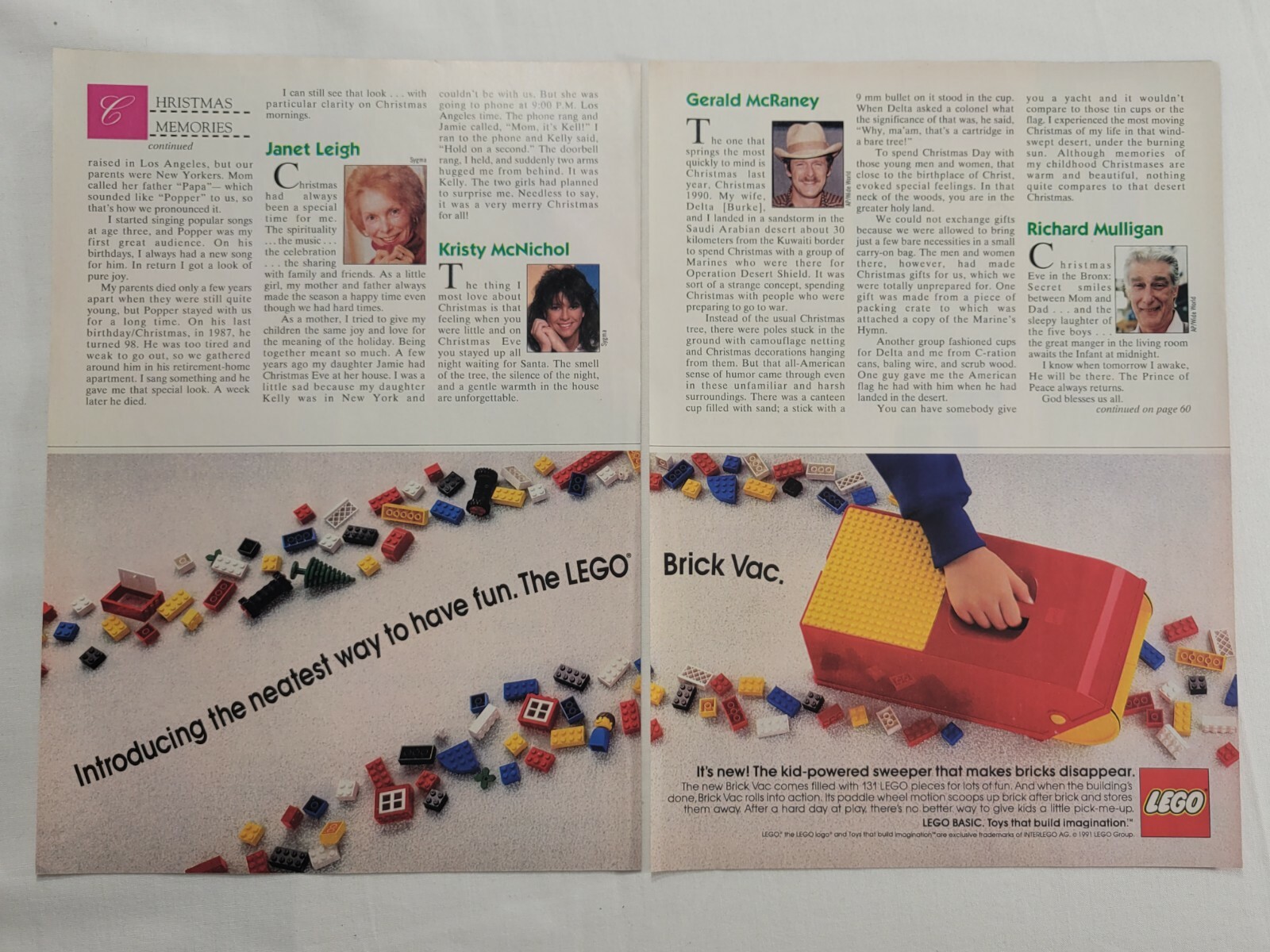 1991 Magazine Advertisement Page Legos Blocks Brick Vac Kids Toy ...