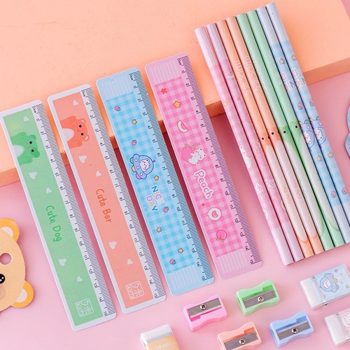 3 Set Pencil Set Bear/cat Doing Homework Stationery Pencil Set Kids ...