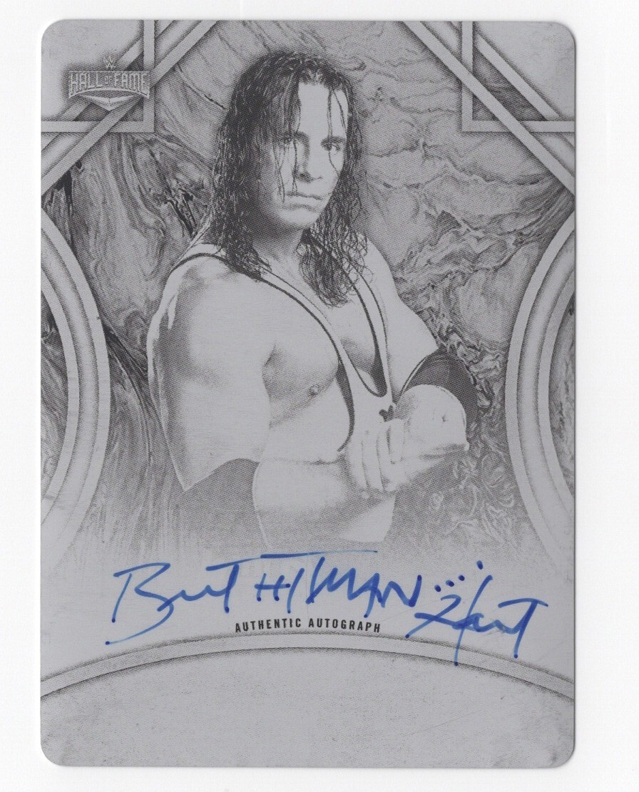 Bret Hart Hit Man 2018 Topps WWE Legends Autograph Card Printing Plate ...