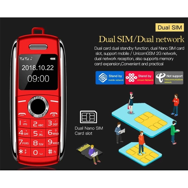 0.66 in Mini Small Mobile Phone X8 2G GSM Telefone Dual SIM MP3 Pocket ...