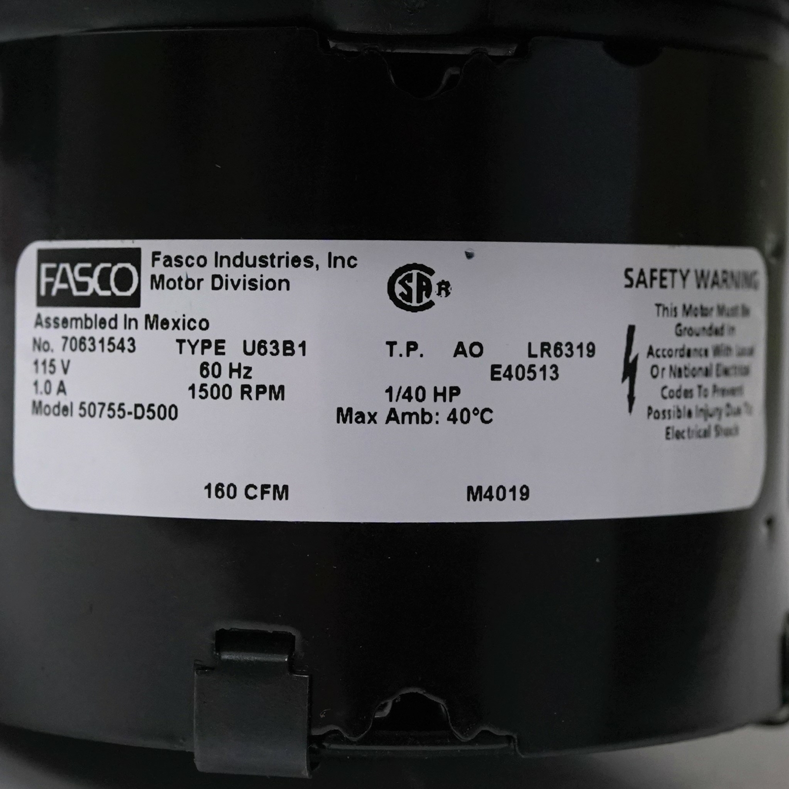 Fasco 50755-D500 Pellet Stove Convection Blower Fan Motor | eBay