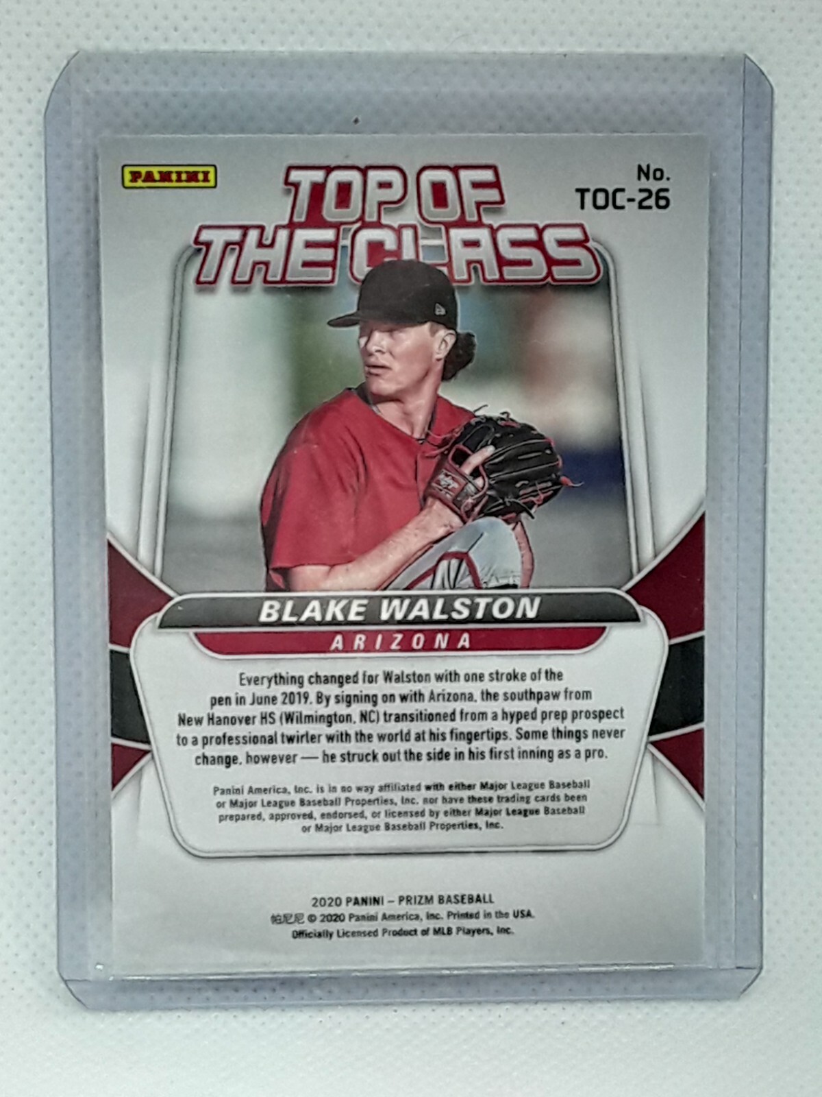 Blake Walston 2020 Prizm Baseball - Top Of The Class - Arizona ...