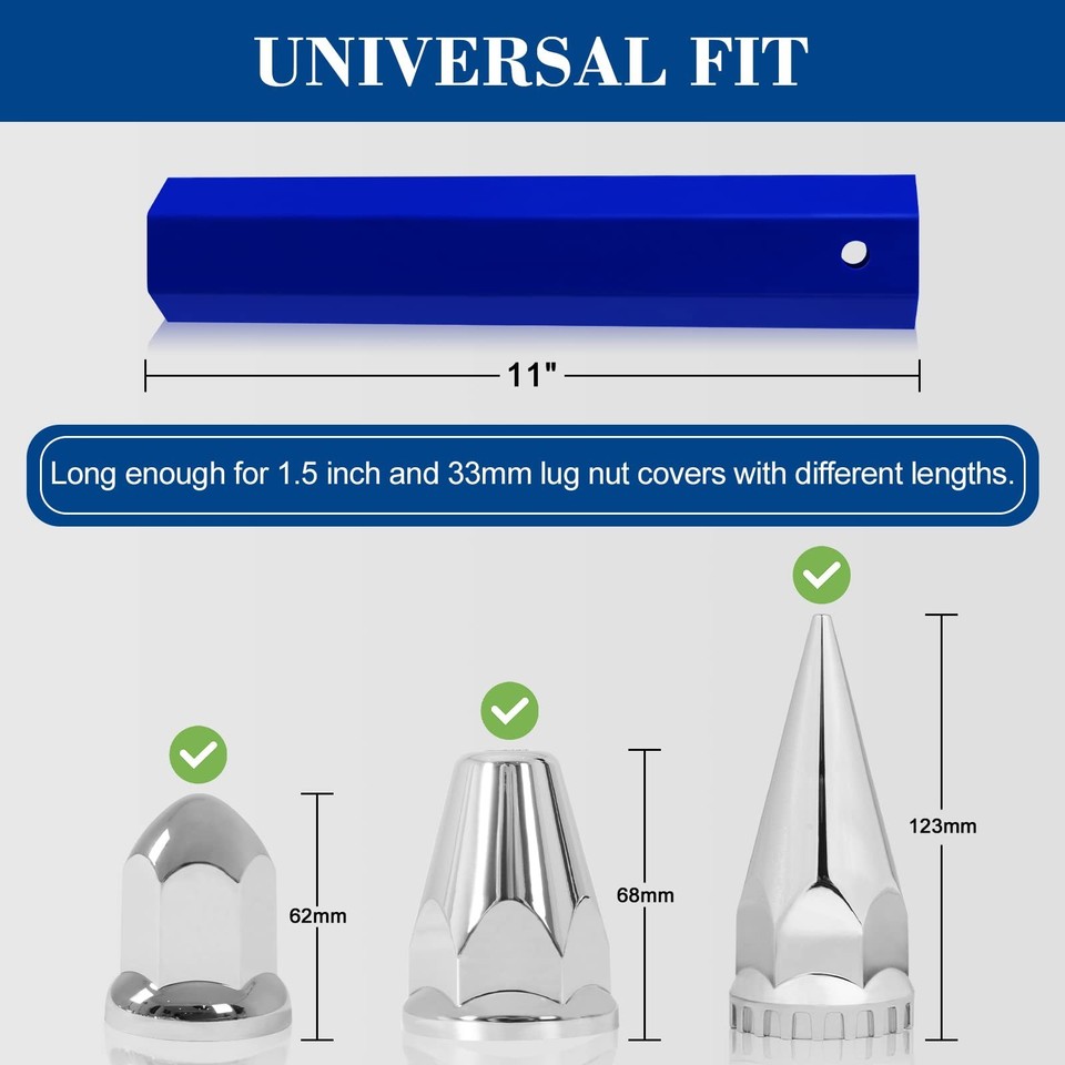 Lug Nut Cover Socket HEX Shape Installation Tool for 1.5-inch and 32mm ...