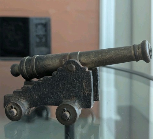 Vintage Miniature Naval Ship Cast Iron Brass Barrel Toy Cannon MFCO ...