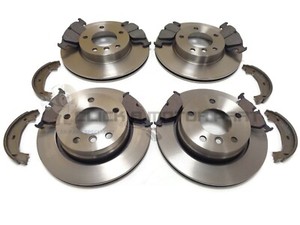 BMW 320D E46 00-05 FRONT & REAR BRAKE DISCS PADS HANDBRAKE SHOES (CHECK ...