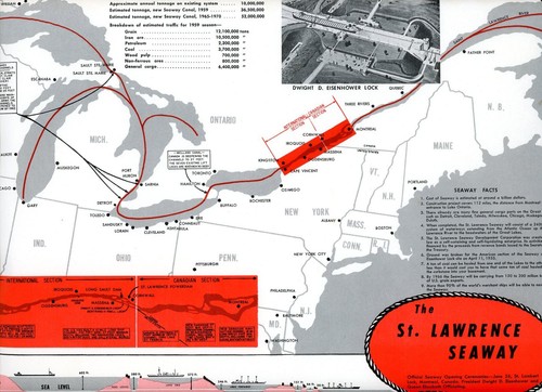 1950s The St Lawrence Seaway Paper Placemat Restaurant Souvenir Table ...