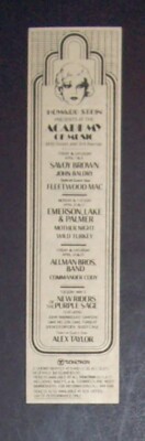 Allman Brothers Emerson Lake & Palmer Fleetwood Mac Academy Of Music ...