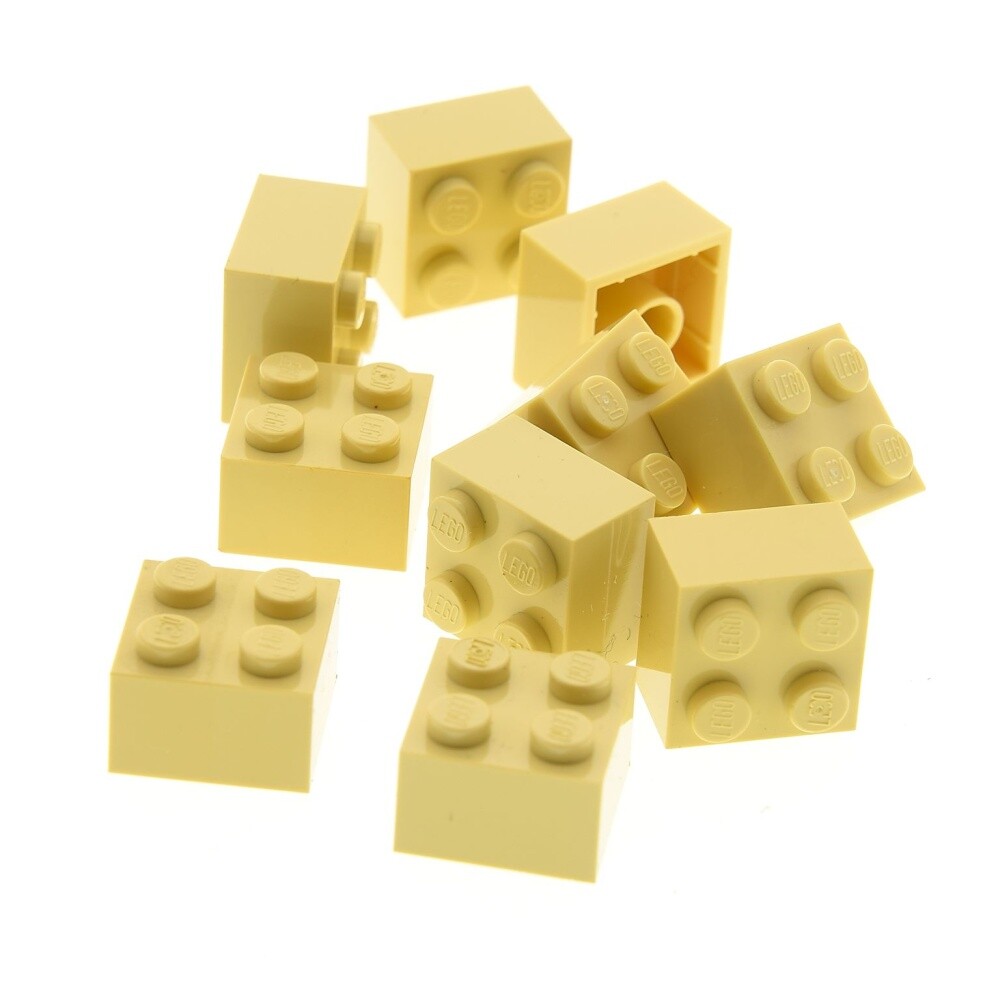10x Lego Construction Stone 2x2x1 Beige 300305 4114306 6223 35275 3003 ...
