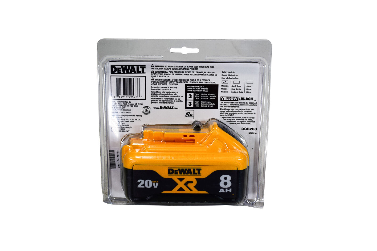 2 Pack DeWalt DCB208 20V 8 Amp Power Tool Battery NEW